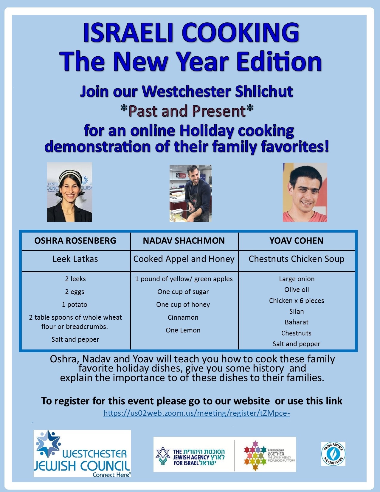 Israeli Cooking with Nadav: The New Year Edition | Westchester Jewish ...